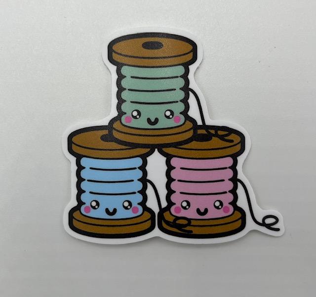 Cute Thread Spool Trio Sticker — Lori's Country Cottage
