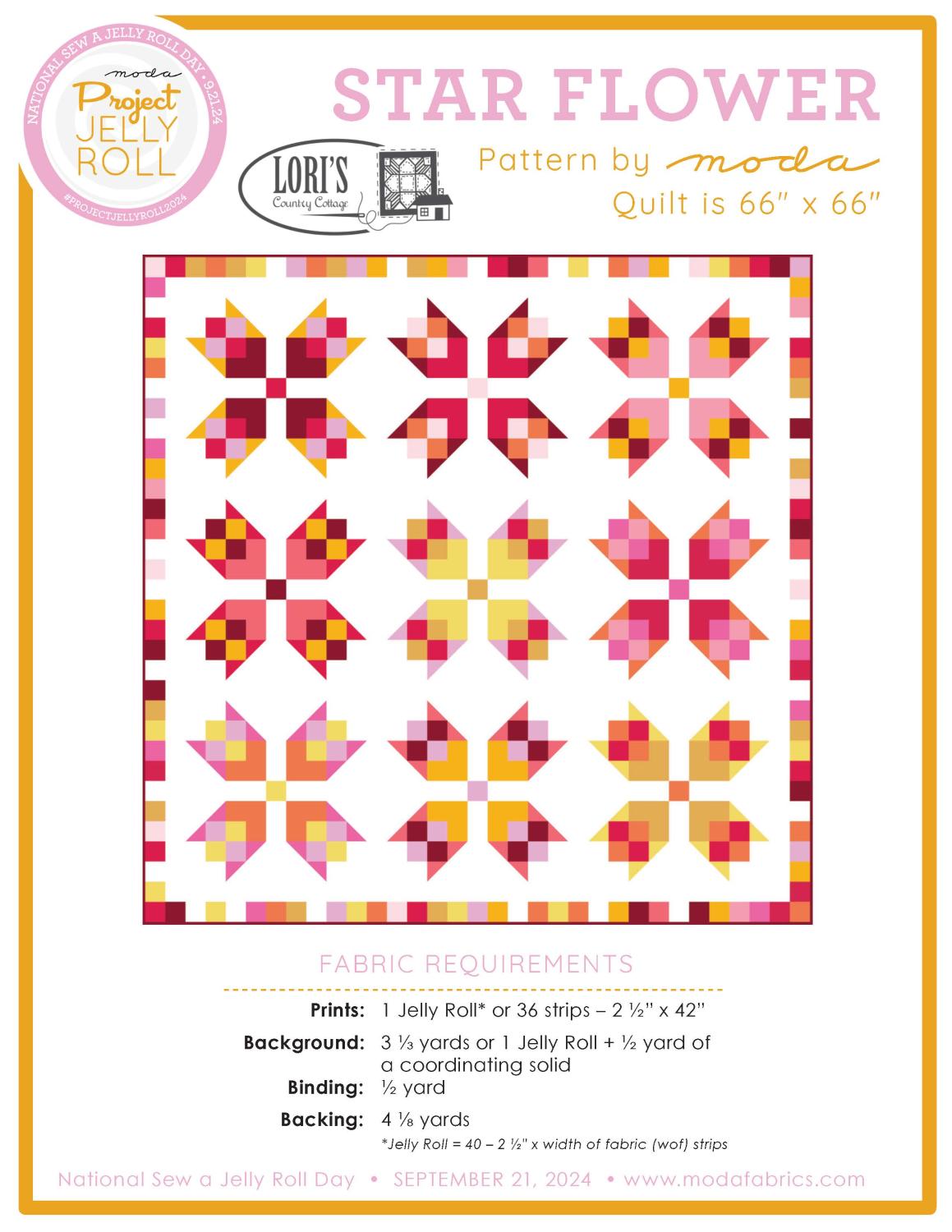 Star Flower Jelly Roll Pattern – Lori's Country Cottage