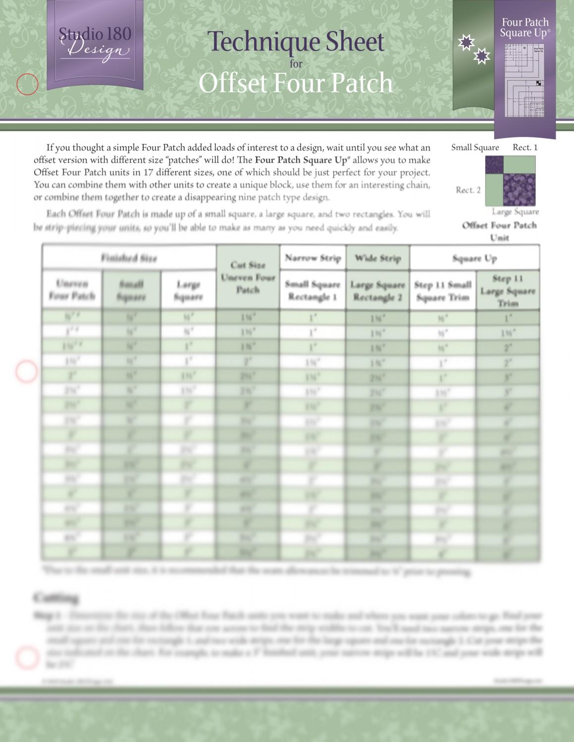 Offset Four Patch Technique Sheet – Lori's Country Cottage